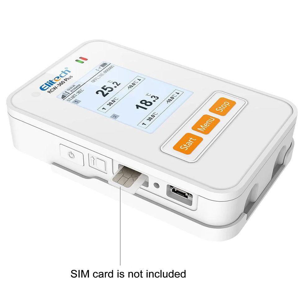אוגר טמפ' ולחות סלולארי 4G מזעיק 4 ערוצים +צג ואפליקציה 0/100% ,B.T ...